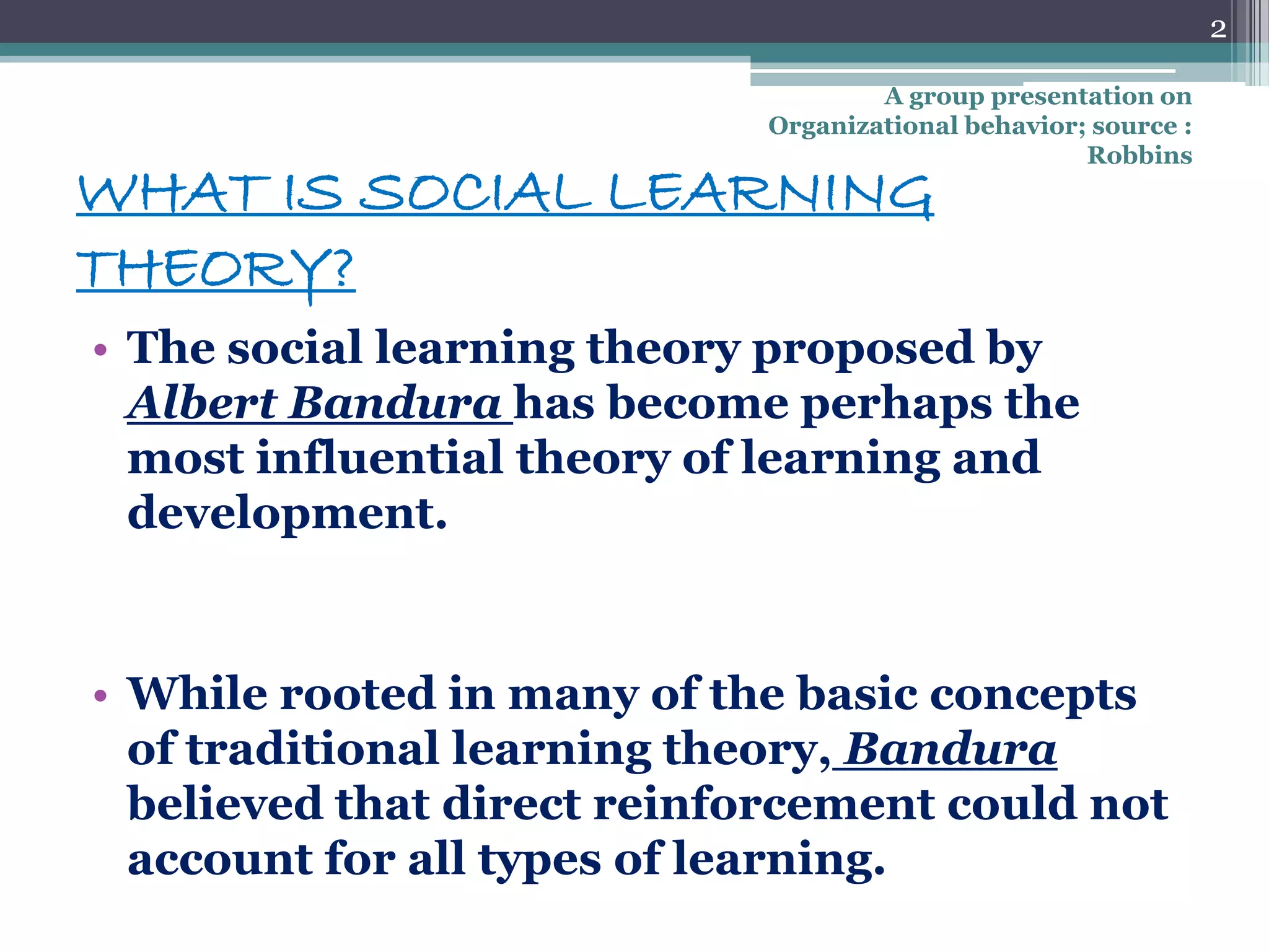 Social learning theory | PPTX