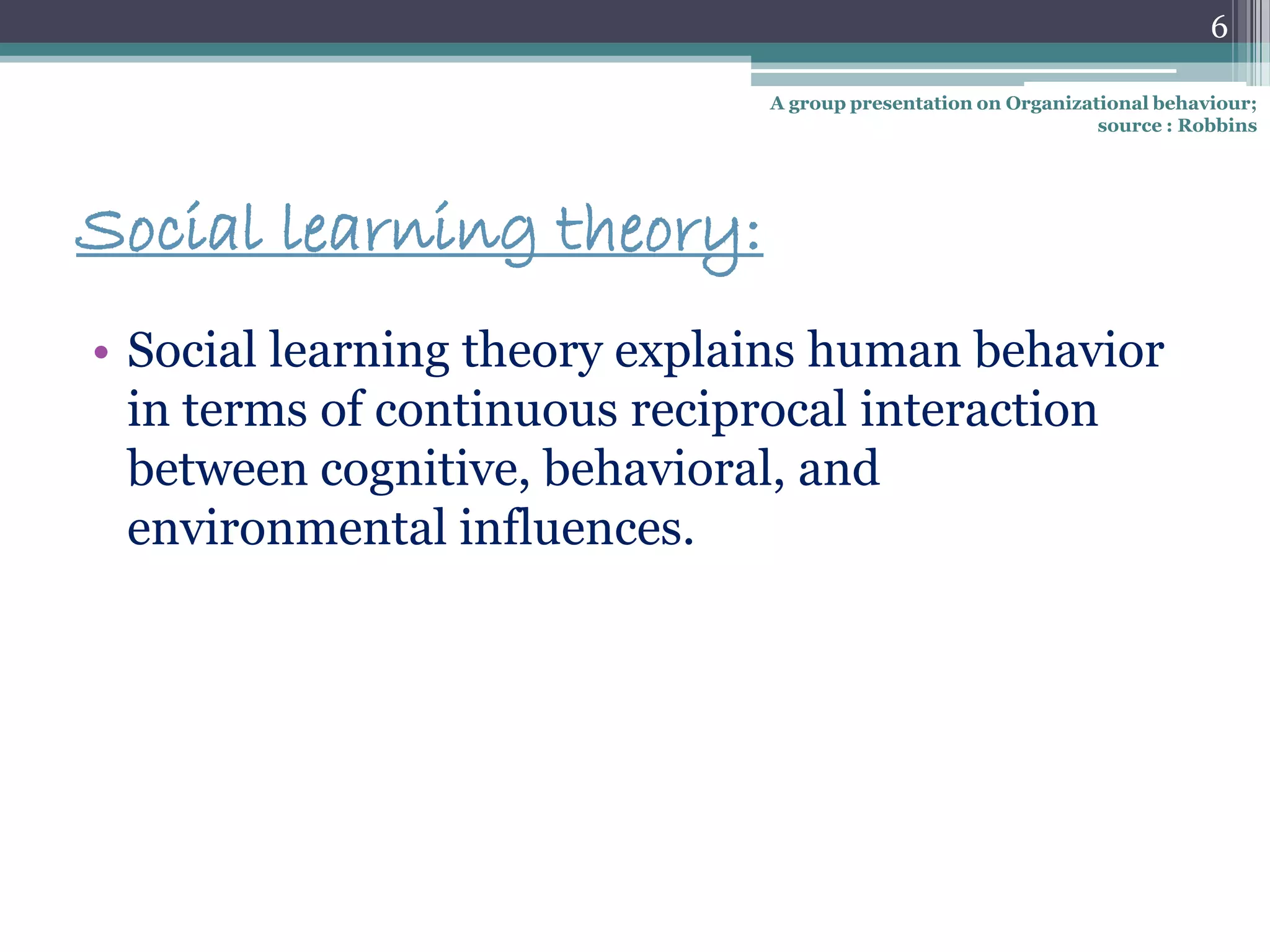 Social learning theory | PPTX