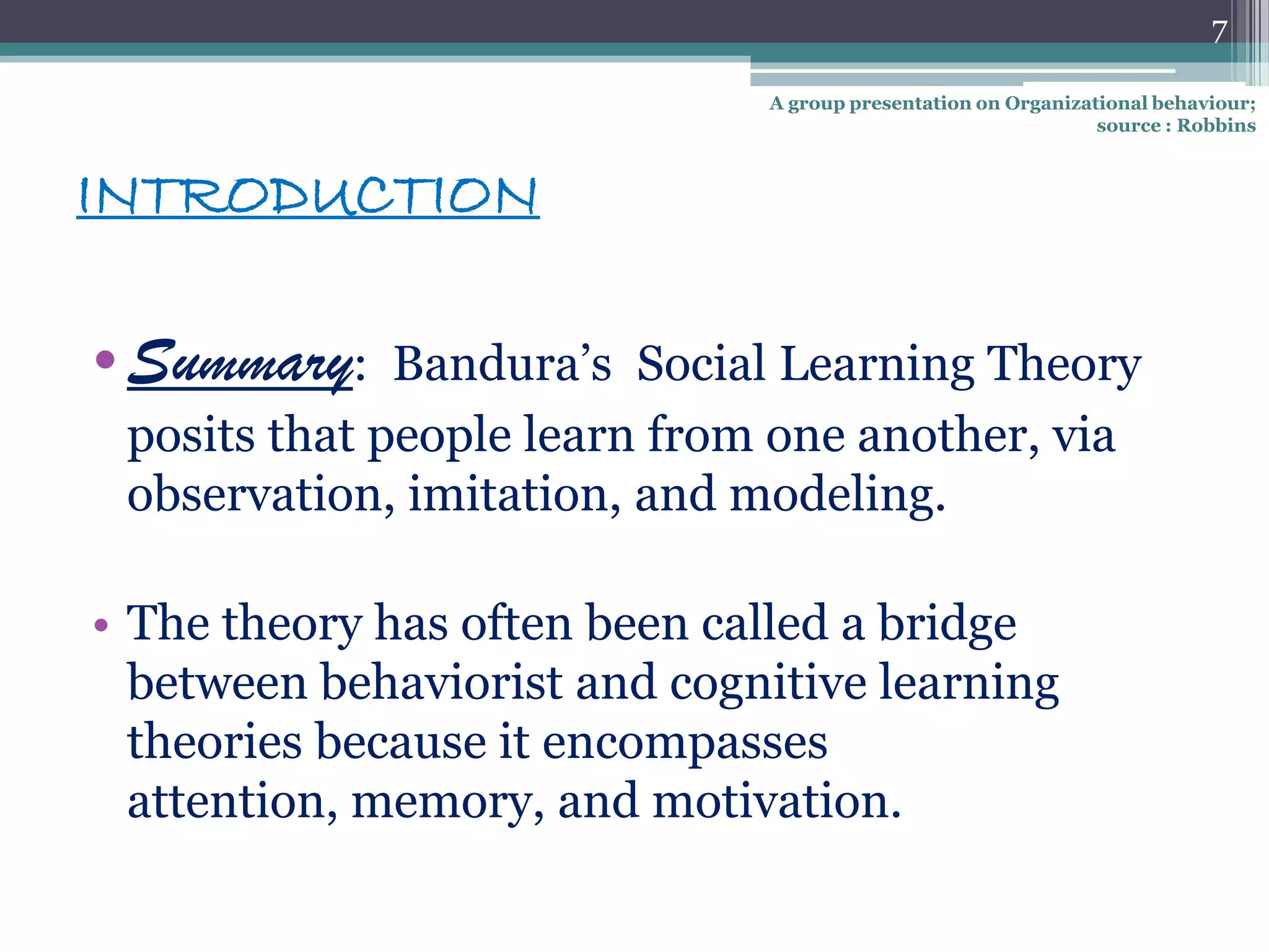 Social learning theory | PPTX