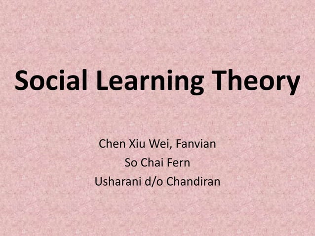 Social learning theory | PPT