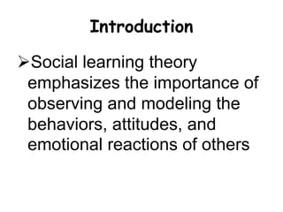 Social learning theory. chand s. | PPT