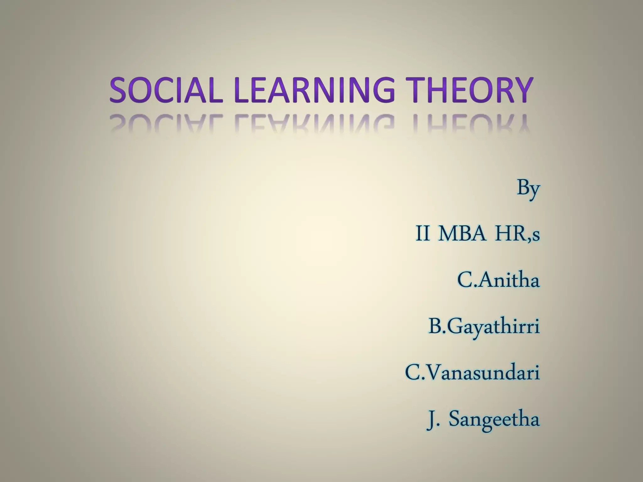 Social learning theory | PPTX