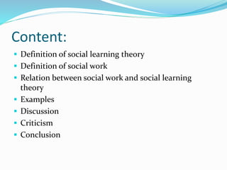 Social learning theory | PPTX