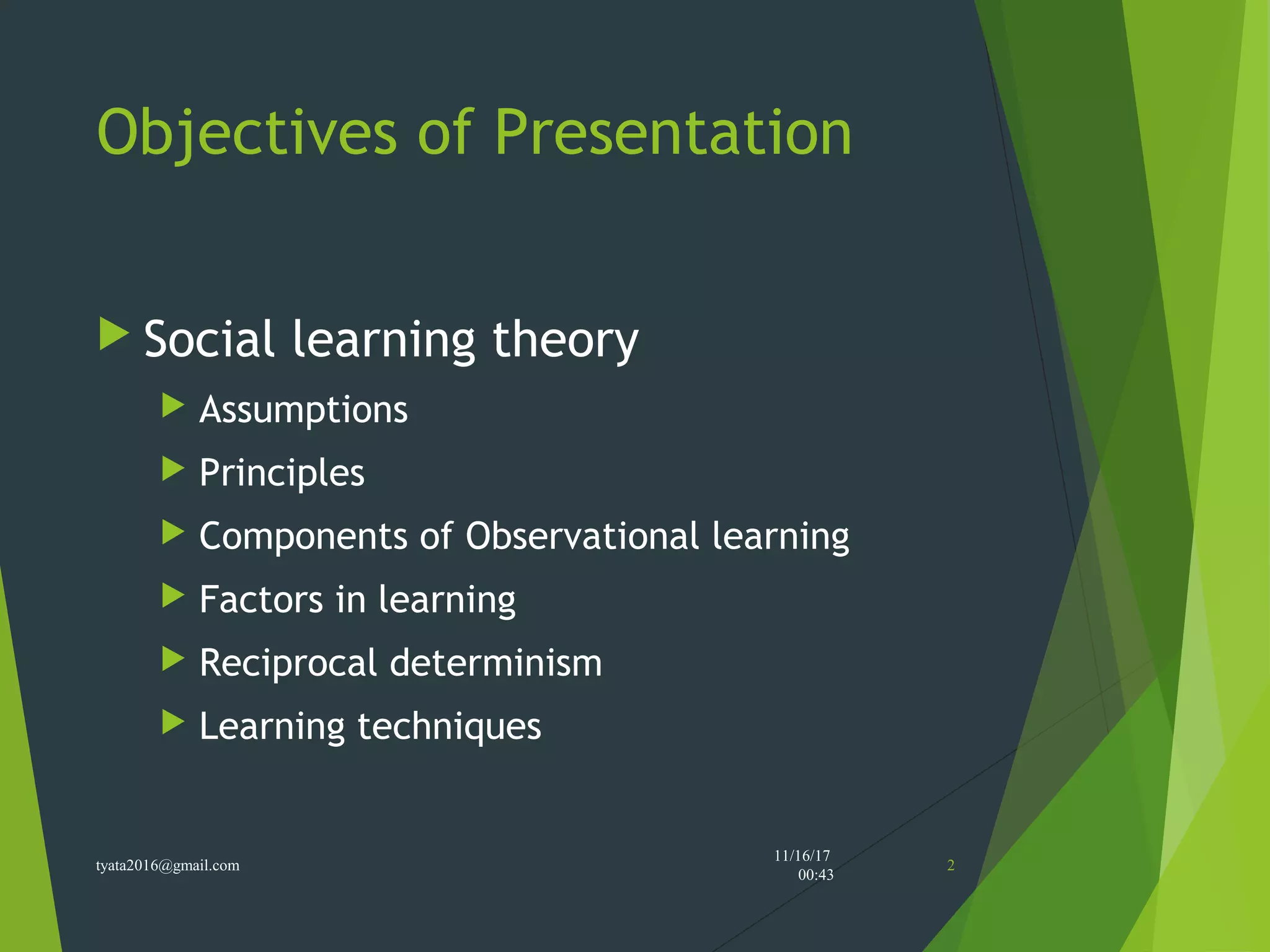 Social learning theory (Albert Bandura) | PPT
