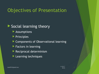 Social learning theory (Albert Bandura) | PPT