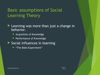 Social learning theory (Albert Bandura) | PPT