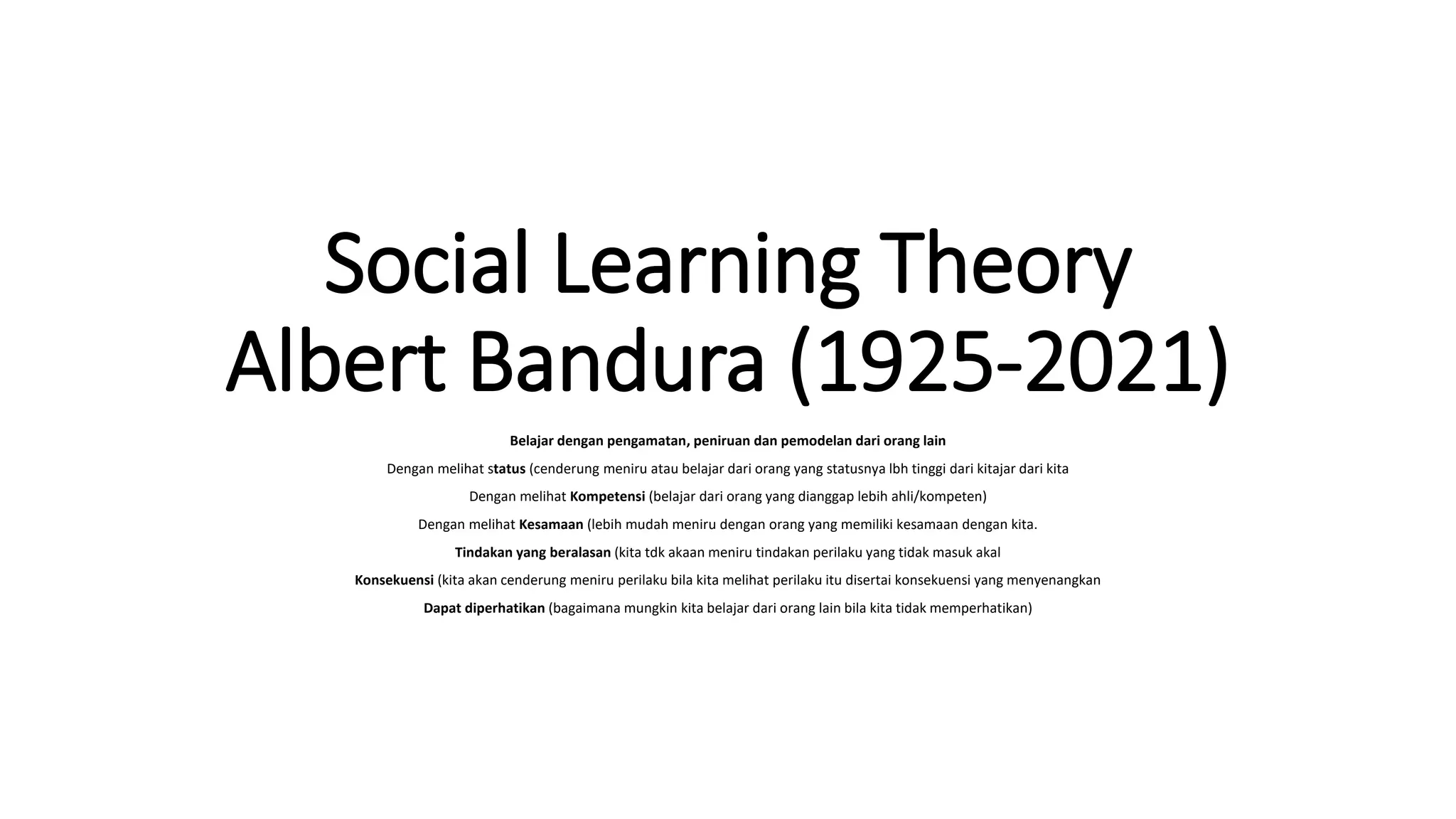 Social learning theory Albert bandura .. | PPT