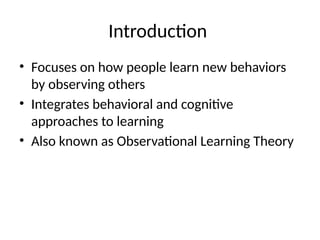 Social Learning TheorySocial Learning Theory | PPTX