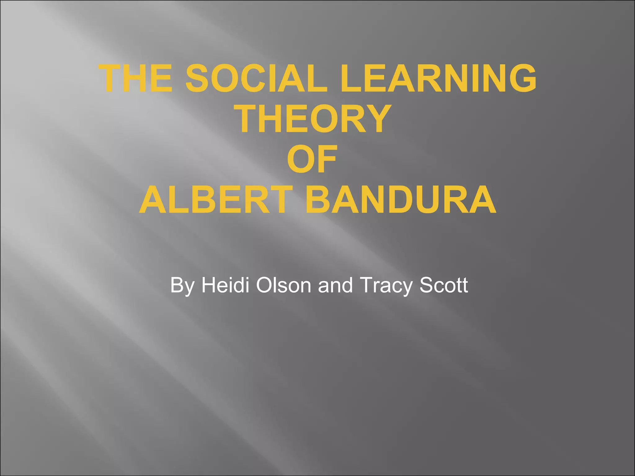 Social Learning Theory | PPT | Science