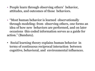 Social learning theory final | PPT