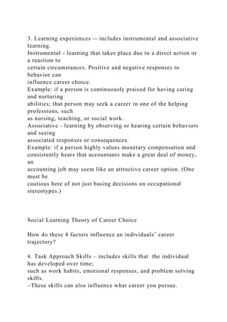 Social Learning Theory of Career ChoiceSocial Learni.docx | College Planning | College Education