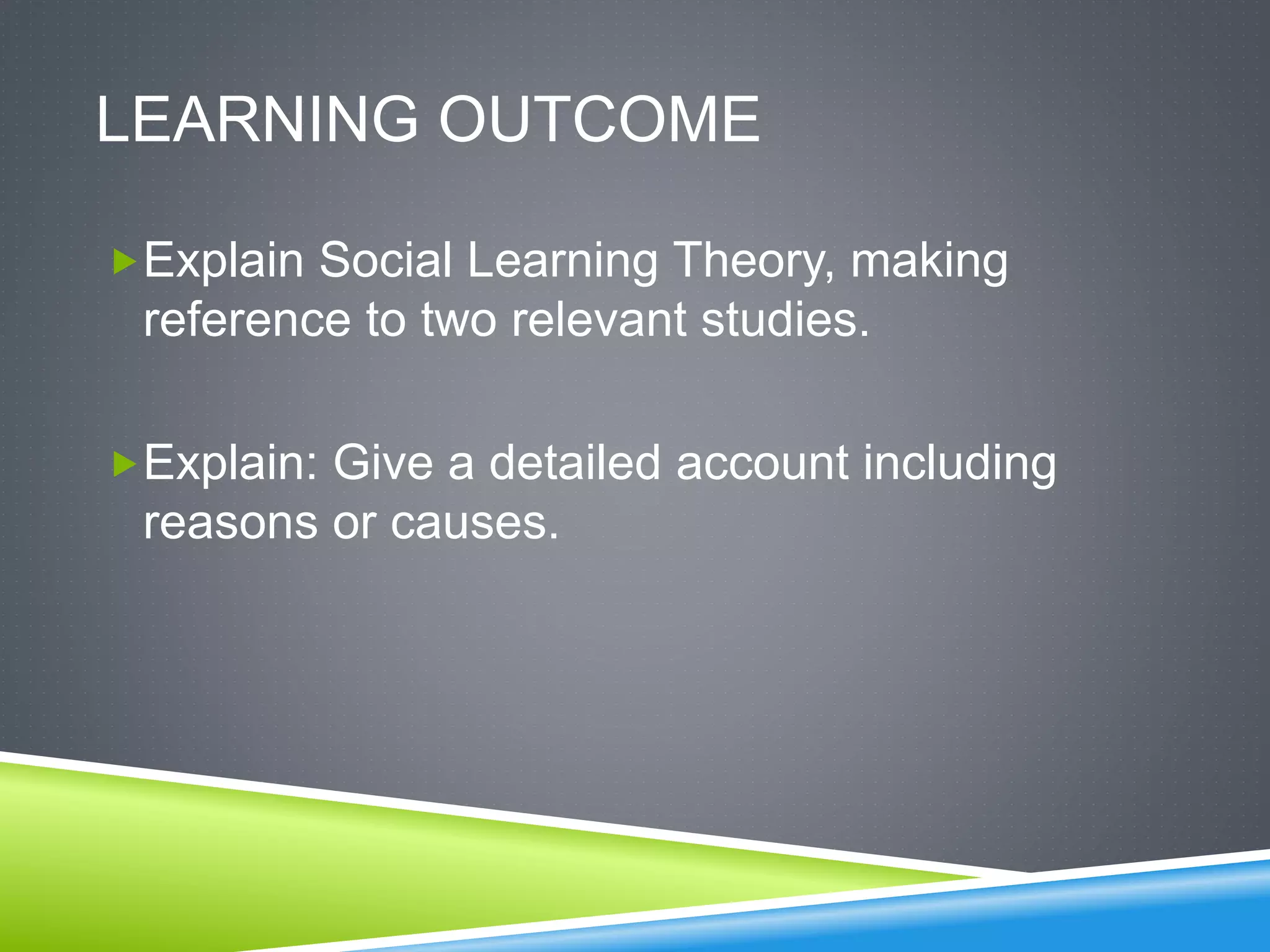 Social learning theory power point | PPT
