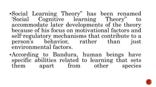 Social learning theory ppt..pptx albert bandura | PPTX
