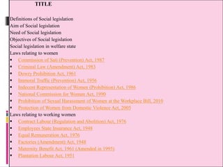 Social legislation | PPTX