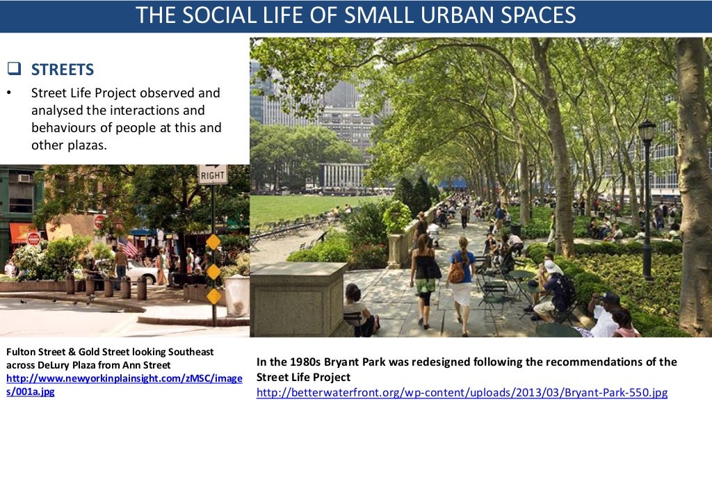 Social life of small urban spaces
