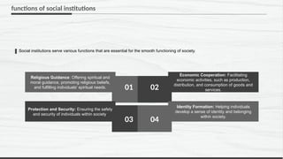 Social institutions and its functions in Society | PPTX