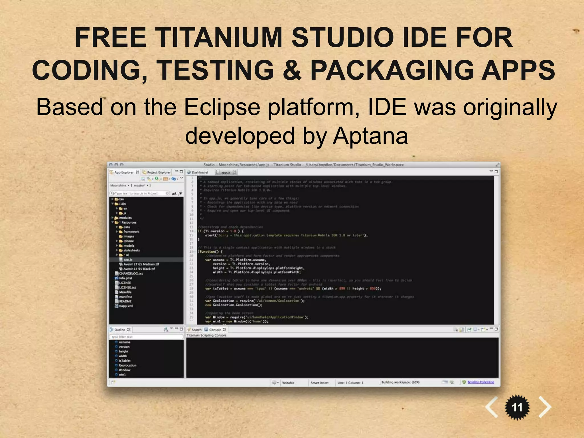 Appcelerator Titanium - An Introduction to the Titanium Ecosystem | PPTX