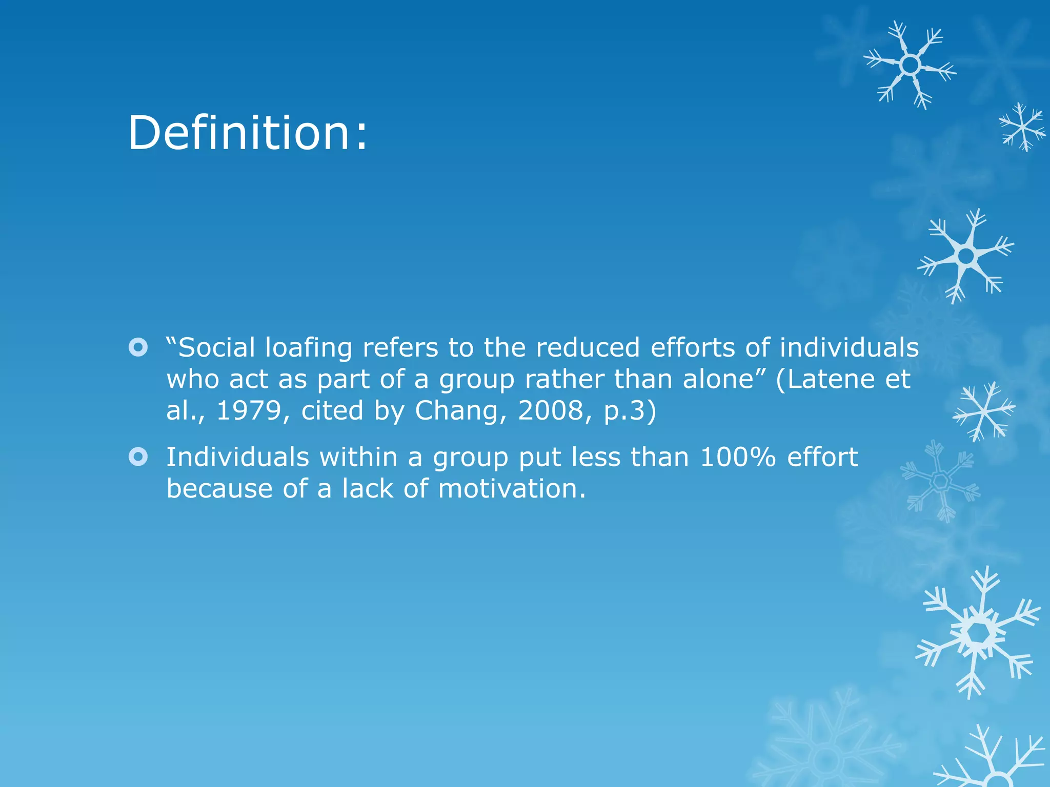 Social loafing (1979) | PPTX
