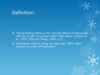 Social Loafing Examples