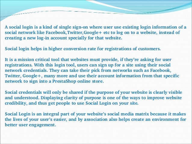 PrestaShop Social Login Sign In using Social Networks