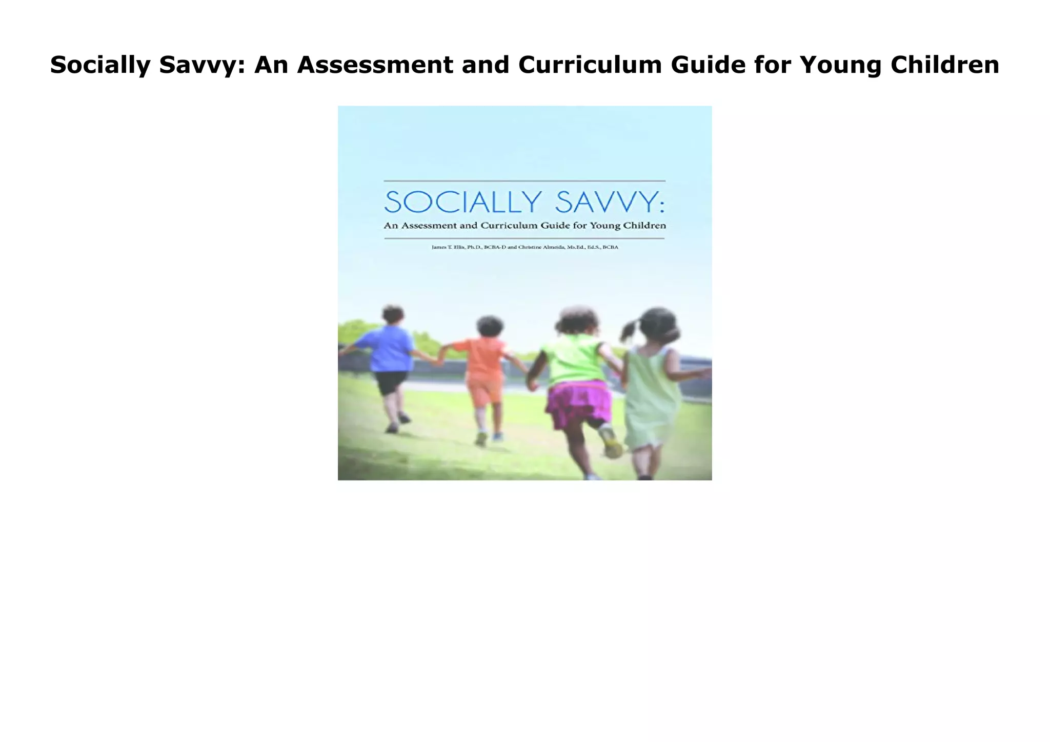 Socially Savvy: An Assessment and Curriculum Guide for Young Children | PDF