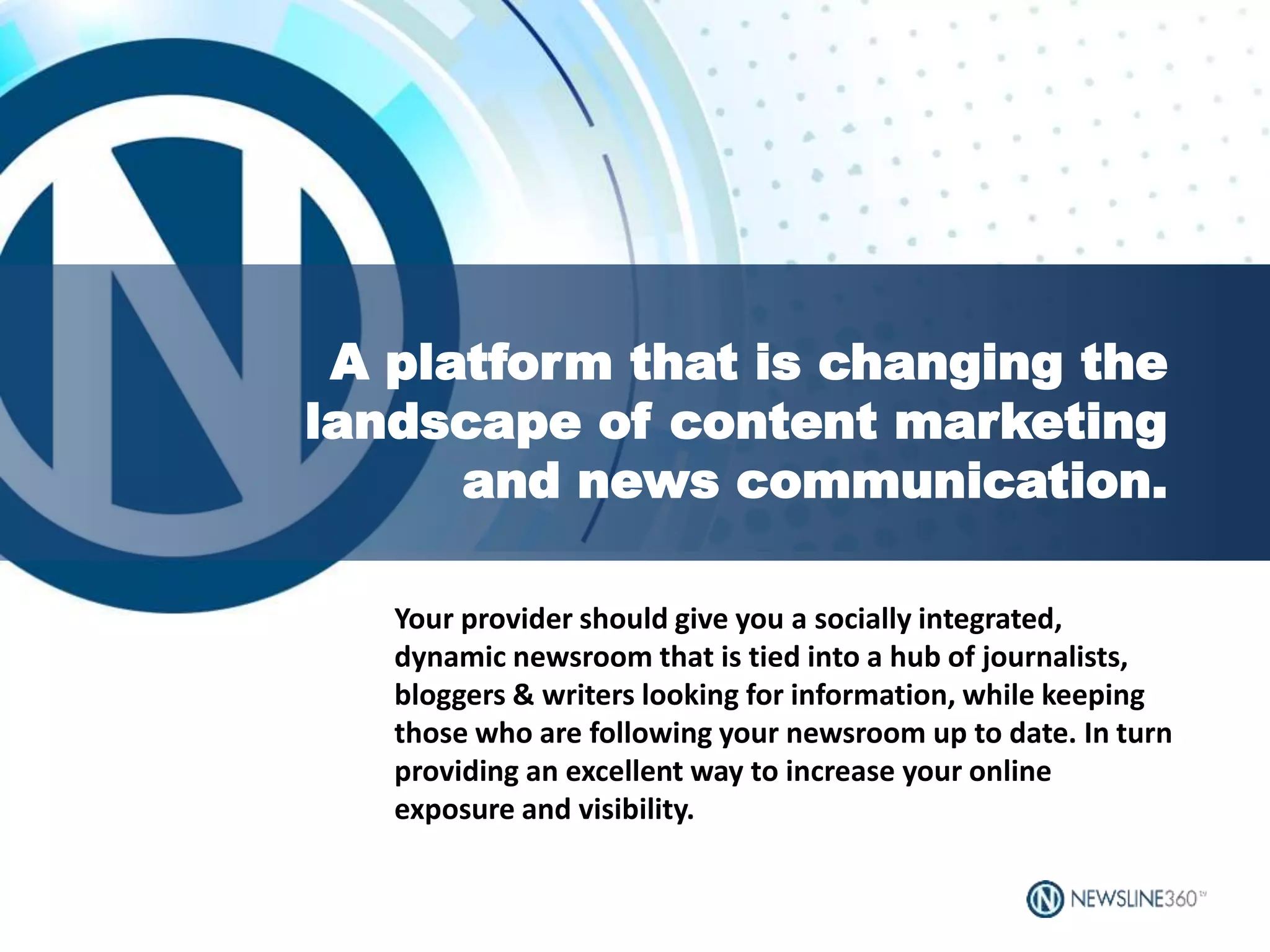 Socially Integrated Dynamic Newsrooms. The NEW newsroom. | PPT | Free ...