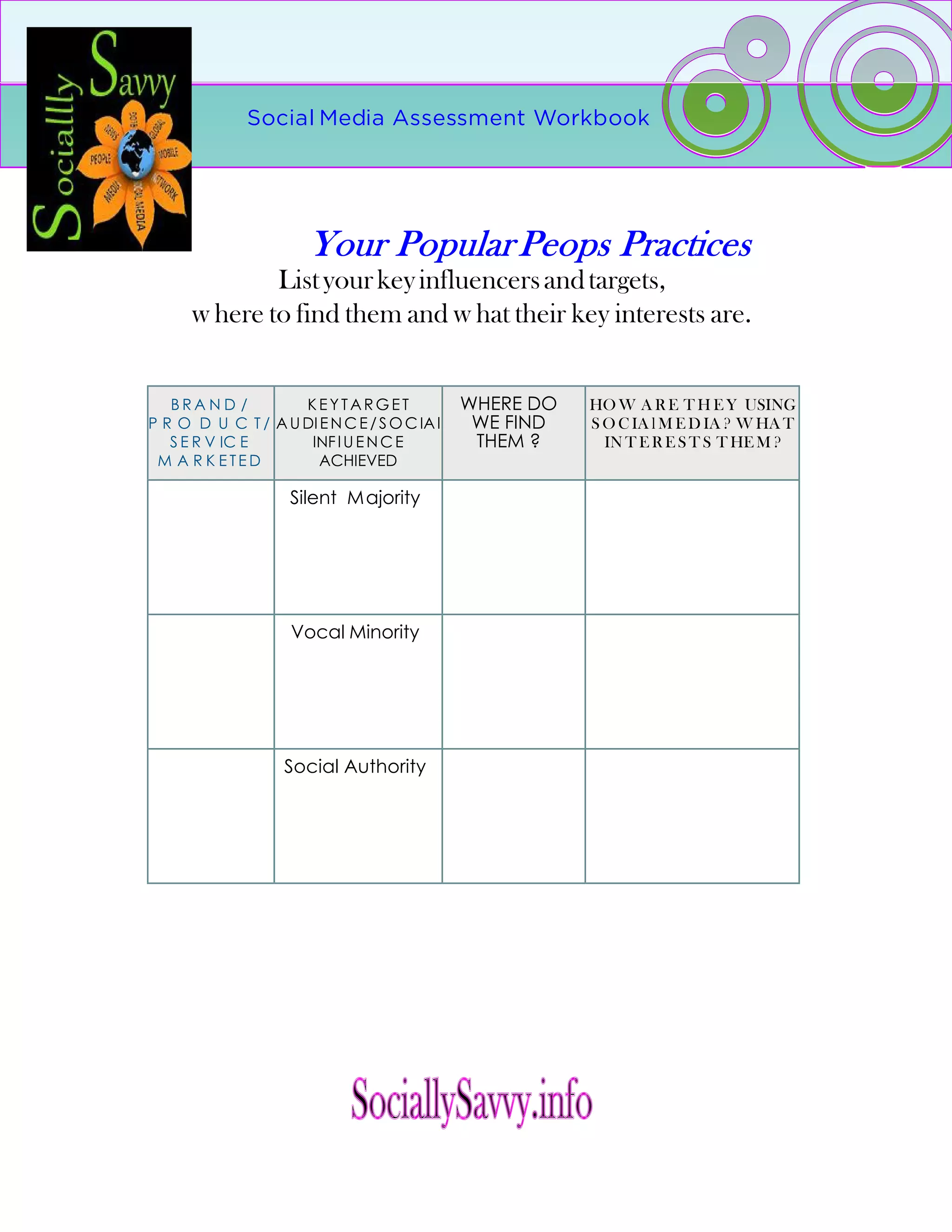 Socially savvy marketing social workbook | PDF