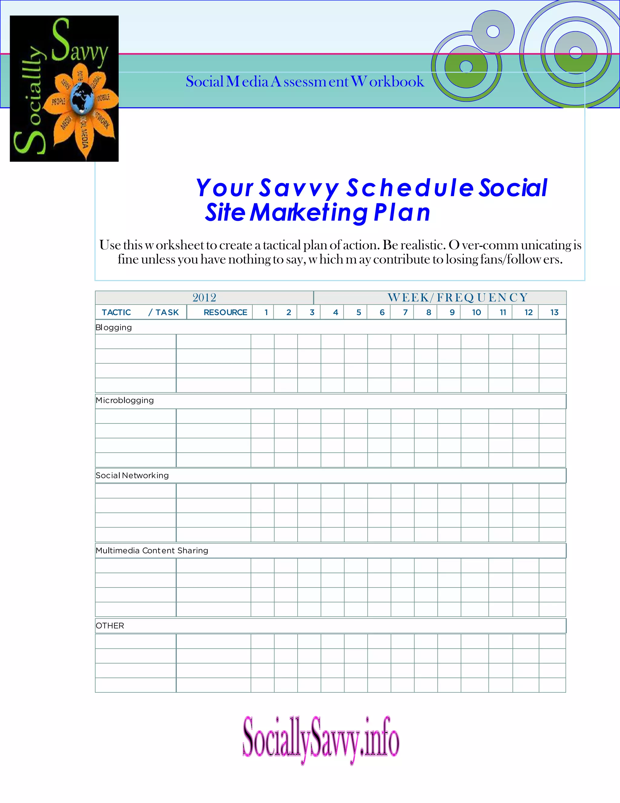 Socially savvy marketing social workbook | PDF