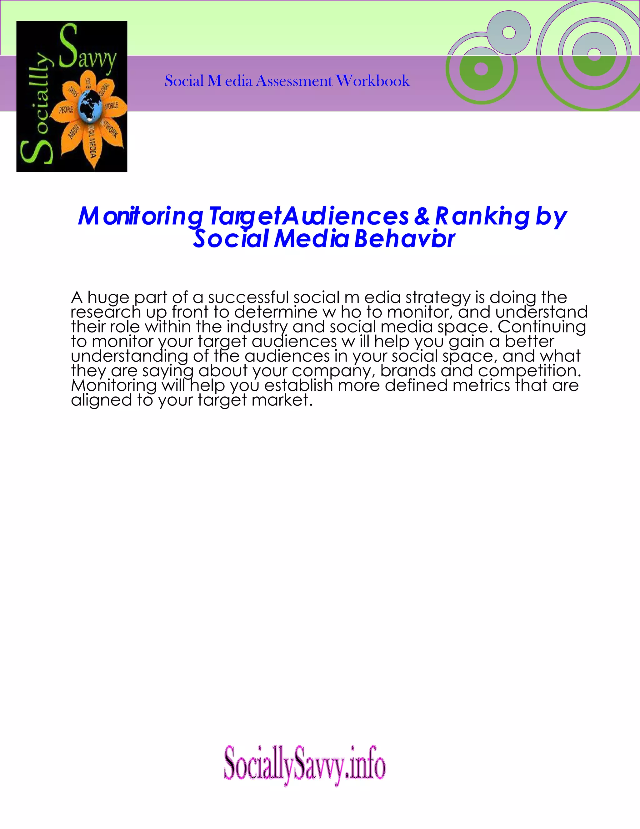 Socially savvy marketing social workbook | PDF