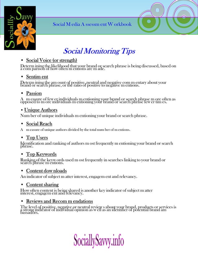 Socially savvy marketing social workbook | PDF