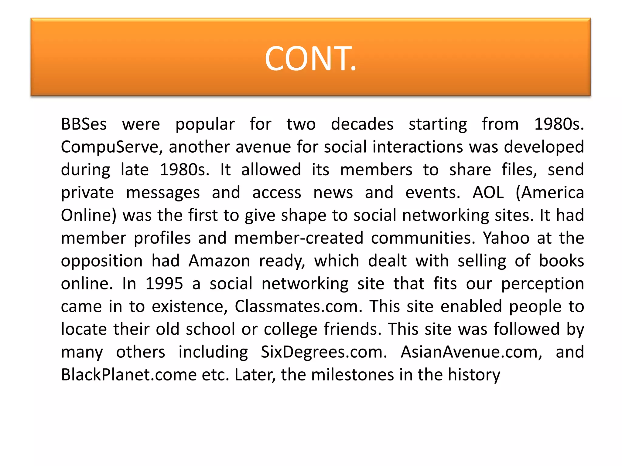 Social media of Yesterday, Today and Tomorrow | PPTX