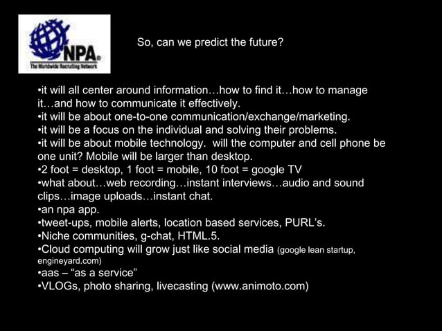 NPA Worldwide Social Media Presentation | PPT