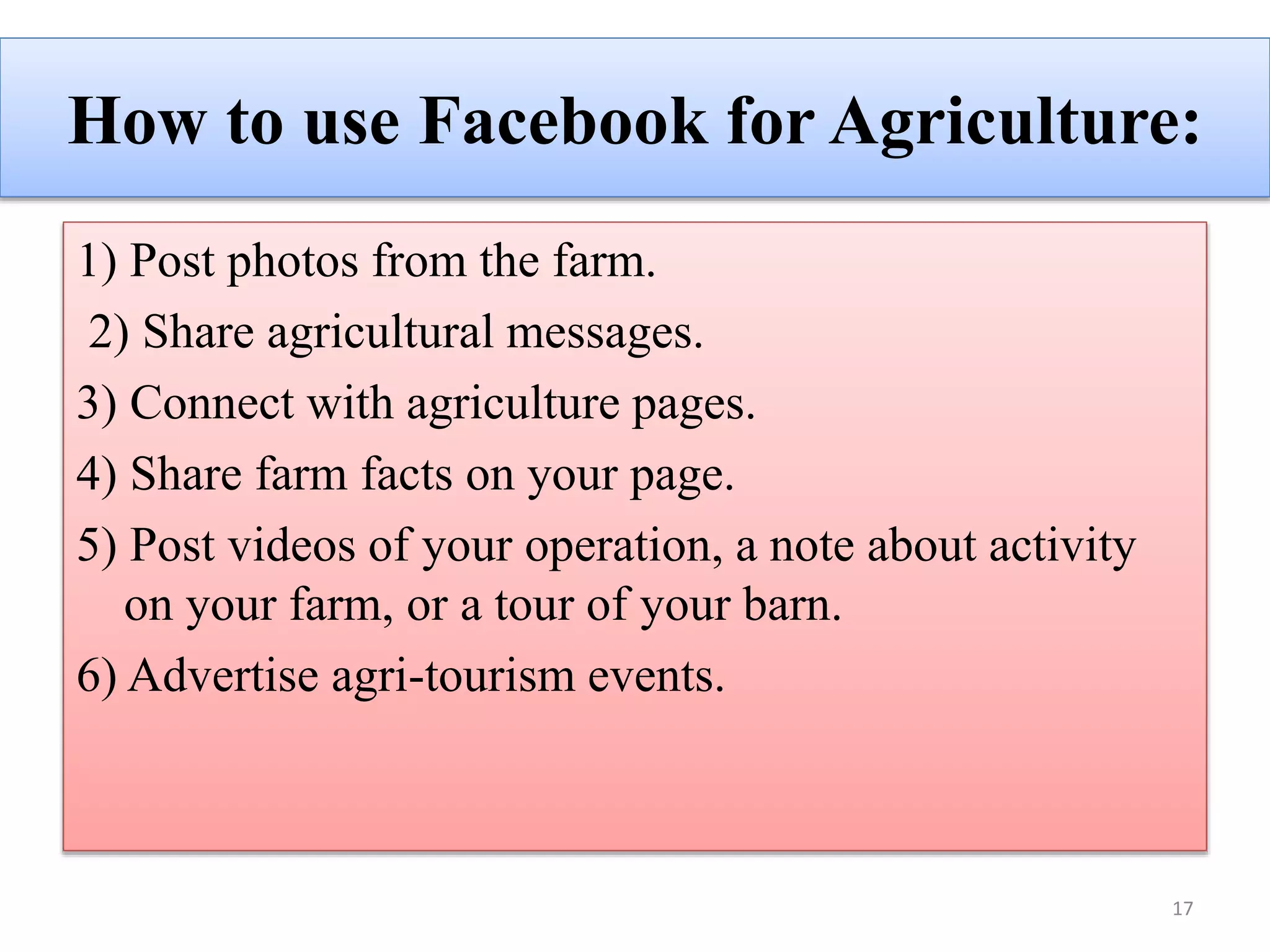 Social Media for Shaping Future Agricultural Extension | PPTX