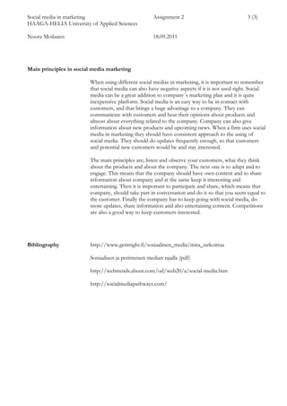 Social media marketing; Assignment 2 | DOC