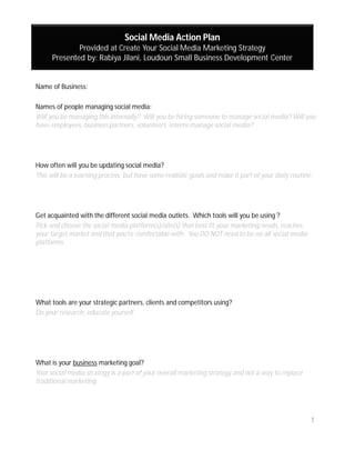 Social media action plan | PDF