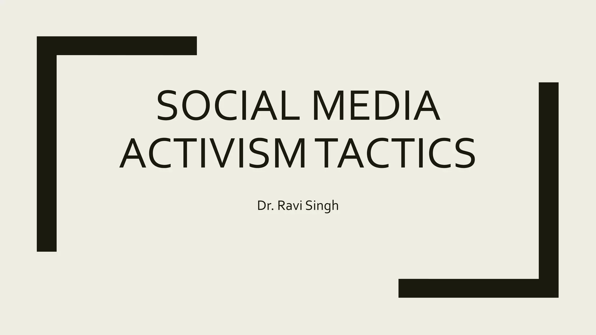 Social media Activism Tactics | PPTX