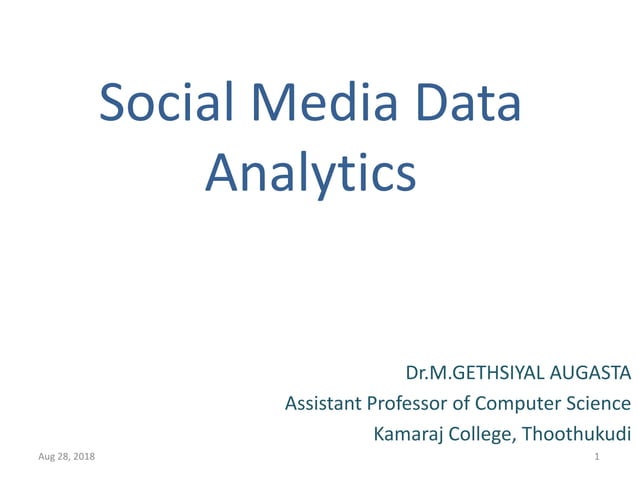 Social Media Data Analytics | PPTX | Social Networking | Internet