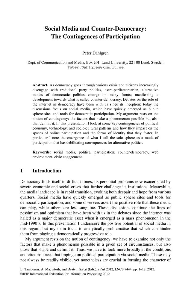 Social media and counter democracy | PDF
