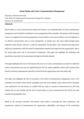 Social media and crises communication management | PDF | Social ...