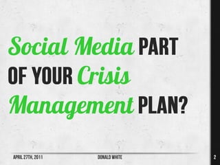 Social media and crisis management | PDF