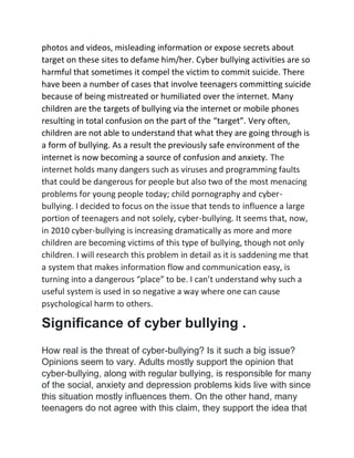 Social media and cyberbullying | PDF