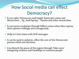 Social media and democracy | PPTX