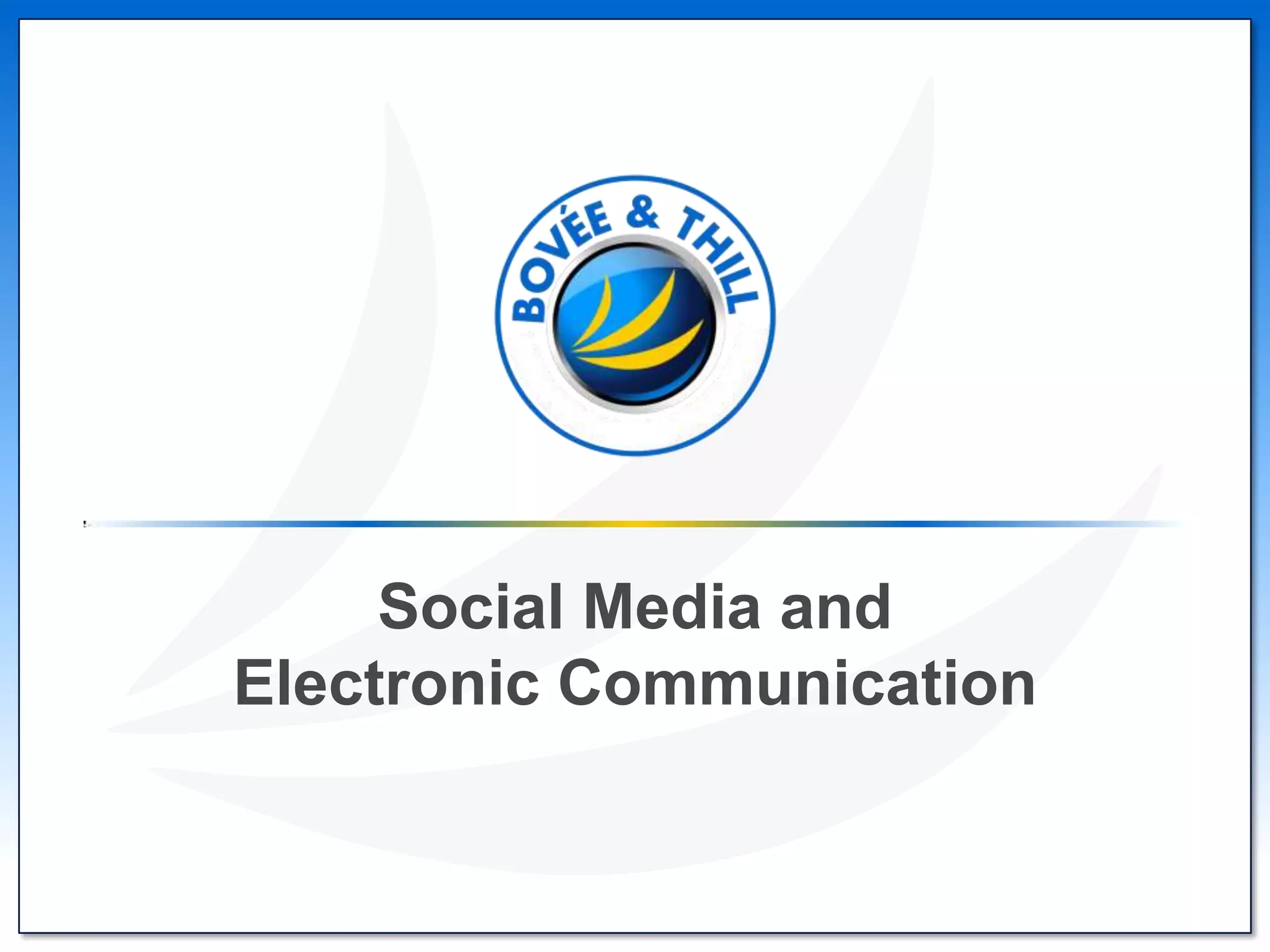 Social Media and Electronic Communication--Classroom Edition | PPT