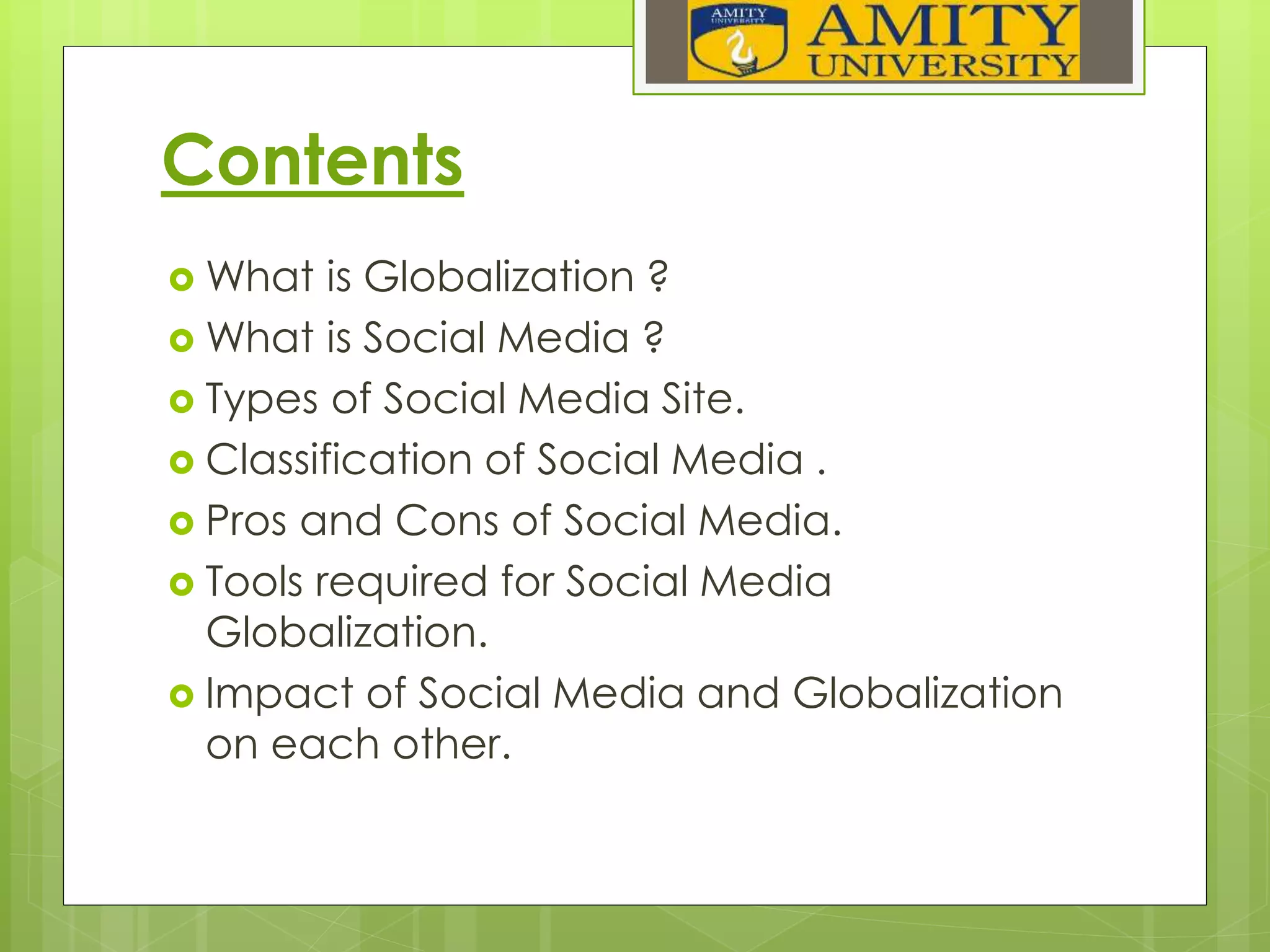 Social media and globalization | PPTX
