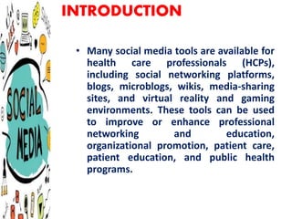 Social media and health care provider | PPT