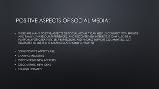 Social media and Mental health of the people | PPTX