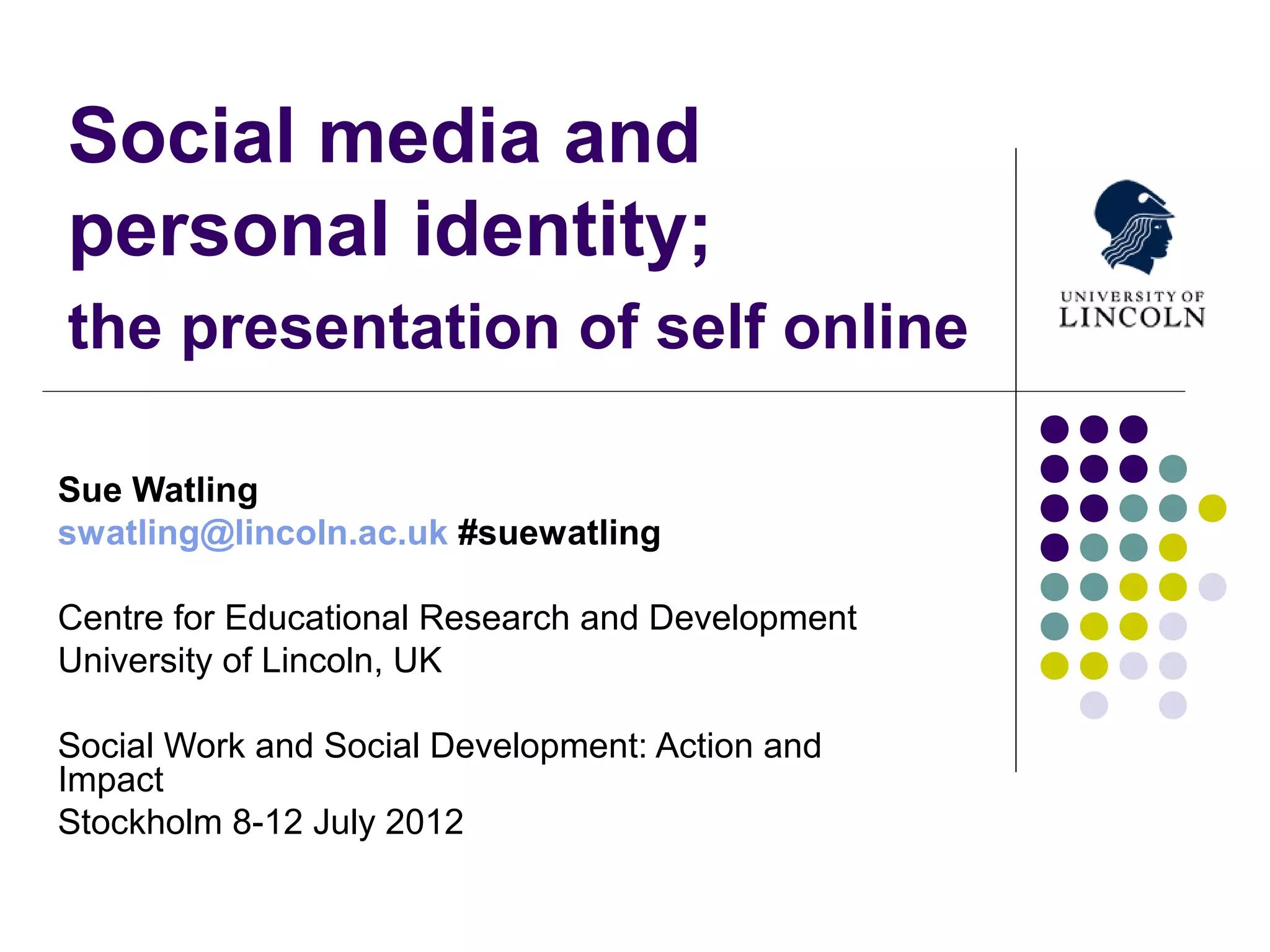 Social media and personal identity | PPT