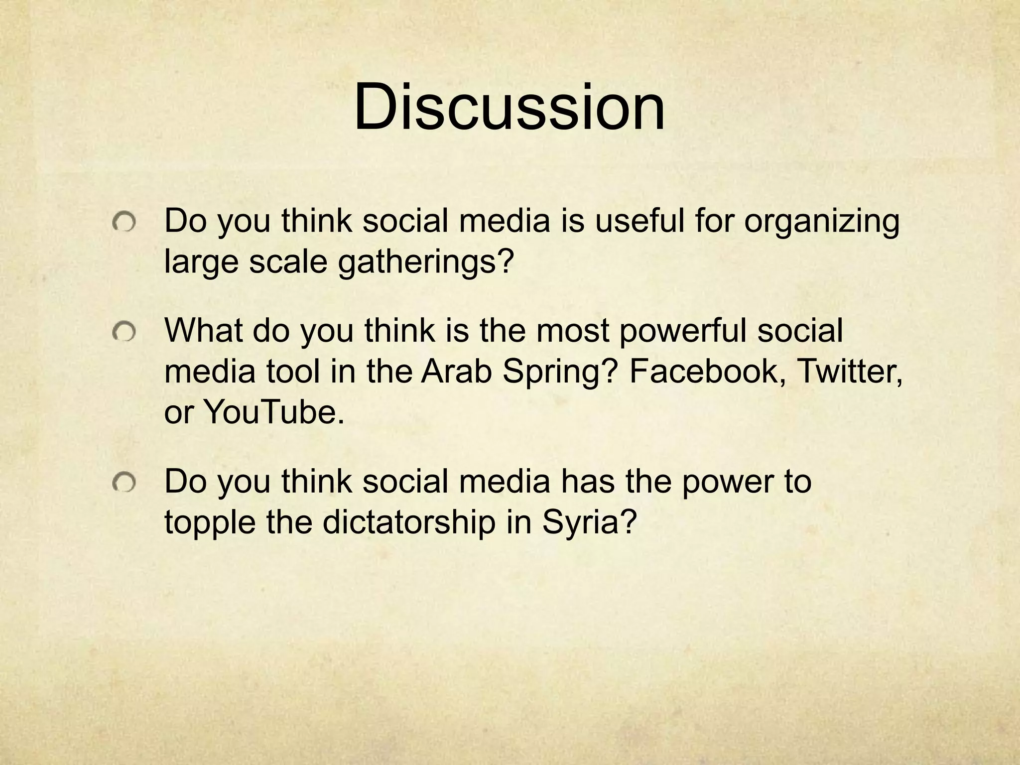 Social media and the Arab Spring | PPTX