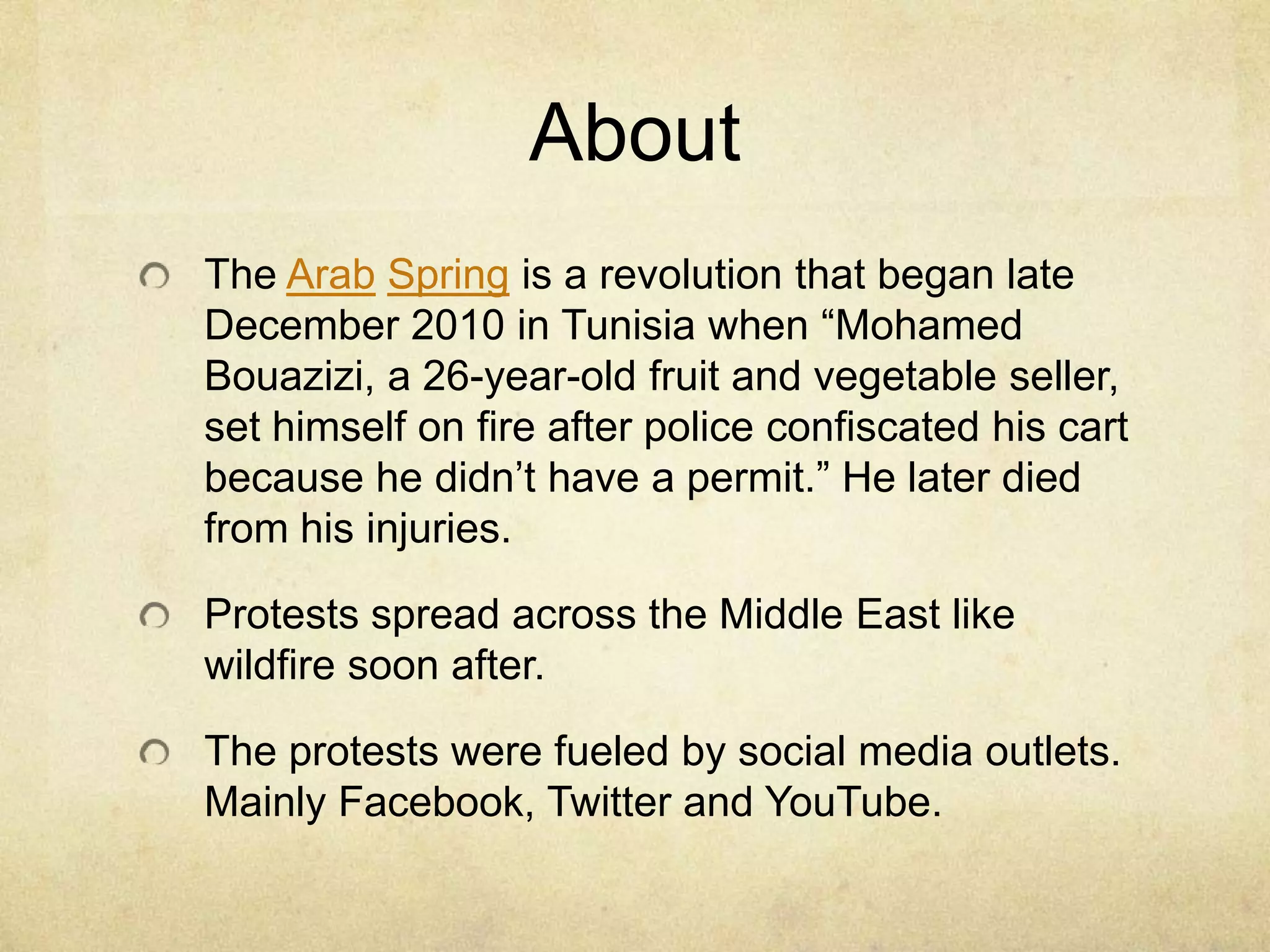 Social media and the Arab Spring | PPTX