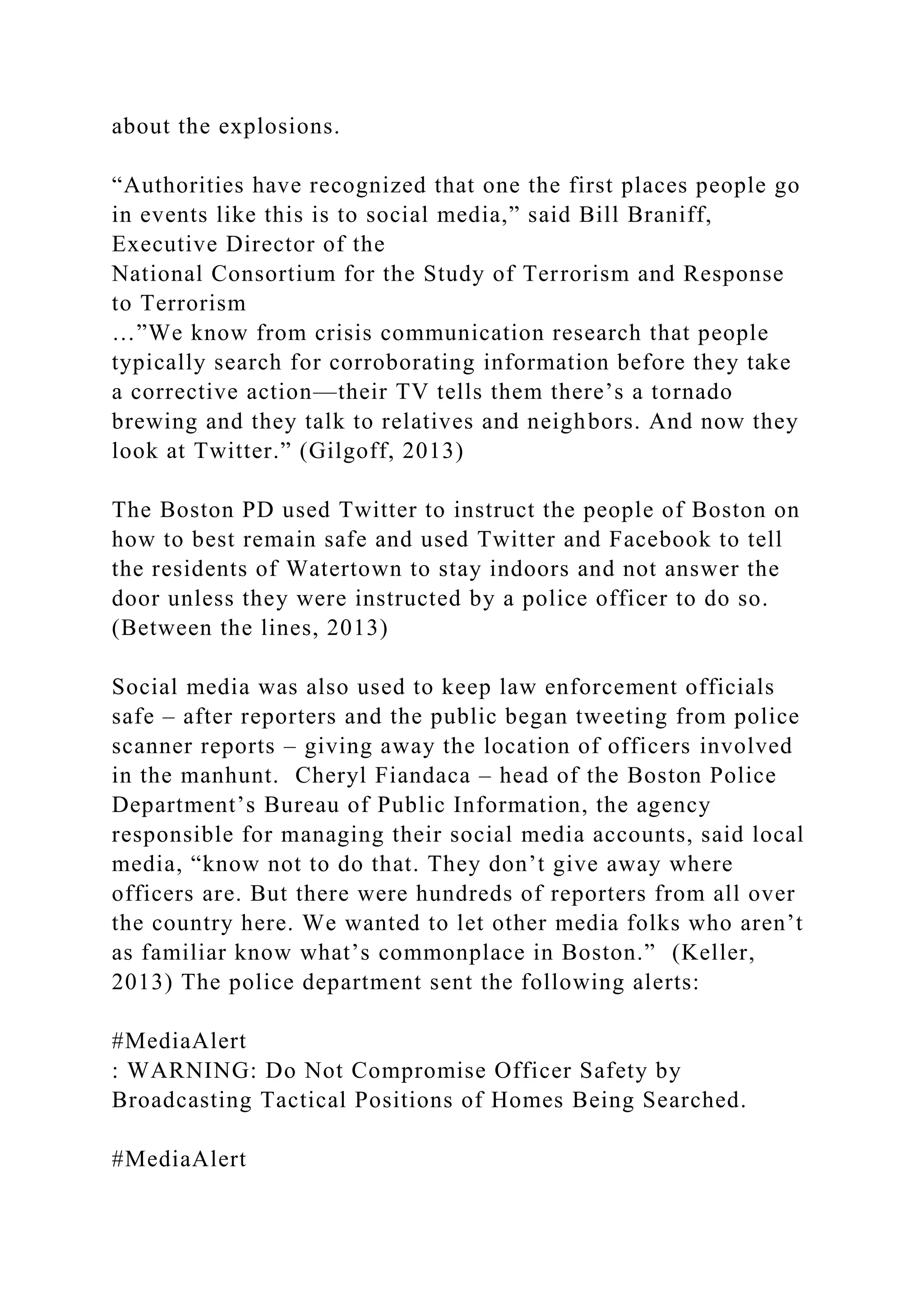 Social Media and the Boston Marathon Bombings A Case StudyB.docx